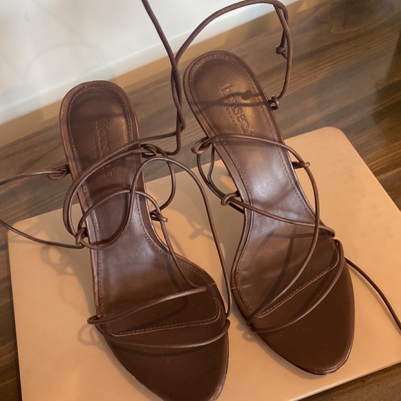 House of CB | Shoes | House Of Cb Brown Laced Heels | Poshmark